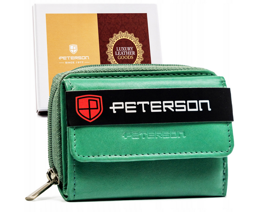 Leather wallet RFID PETERSON PTN RD-210-MCL Mintish | | Tytuł sklepu ...