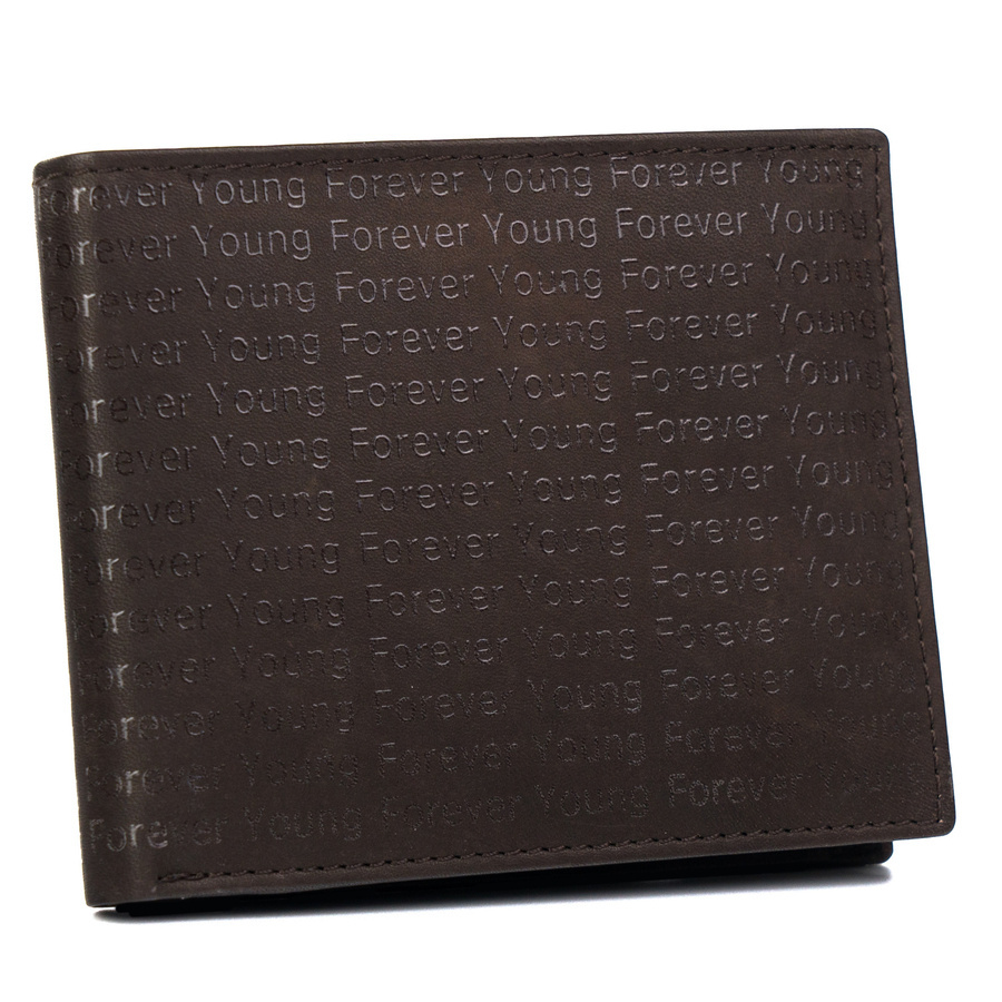 Leather men wallet FOREVER YOUNG 701-SPG Dark brown | | Tytuł sklepu ...