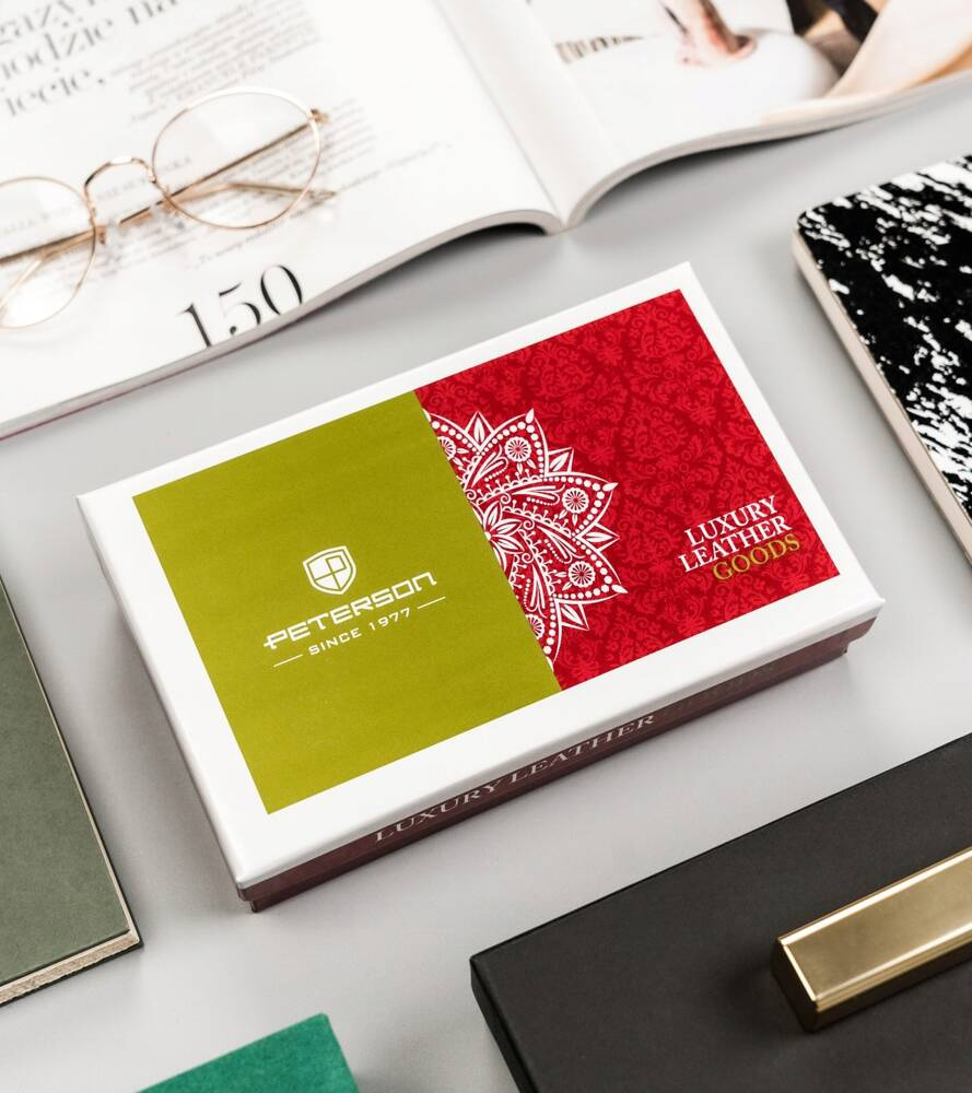 Leather wallet RFID PETERSON PTN BS-490 Red | | Tytuł sklepu zmienisz w ...